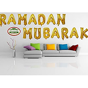 16inch Rose Gold Eid MUBARAK Foil Balloons Party Decoration Supplies Ramadan Decoration Gold EID Balloons For Muslim EID Ballon (RAMADAN Gold)