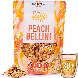 Katy’s Peach Bellini Loose Leaf Tea | Fruity & Refreshing White Herbal Tea | Caffeine-Free Peach Tea | 30+ Cups | Hot or Iced | Apple, Peach & Mango | Premium Quality | Woman-Owned | 2.75oz Pouch