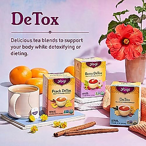 Yogi Tea Soothing Rose Hibiscus Skin DeTox Tea - 16 Tea Bags per Pack (4 Packs) - Organic DeTox Tea to Support Skin Health - Includes Green Tea Leaf, Rose Petal, Honeybush Leaf, Hibiscus & More