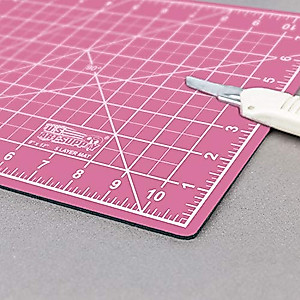 US Art Supply 9" x 12" Pink/Blue Professional Self Healing 5-Ply Double Sided Durable Non-Slip Cutting Mat Great for Scrapbooking, Quilting, Sewing and all Arts & Crafts Projects