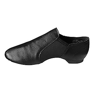 Danz Plus Slip On Leather Jazz Shoes Adult & Child (US 5 Adult, Black)