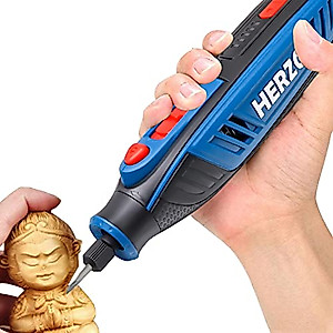 HERZO 4V Cordless Rotary Tool, Rotary Tool with 53-Piece Accessories Kit，USB-Charging and 5-Speed Multi-purpose Power Tool for DIY, Drilling, Engraving, Polishing, Carving, Sanding and Cutting