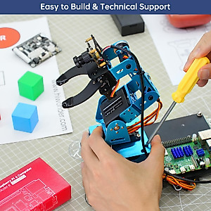 HIWONDER Raspberry Pi 5 AI Vision Robotic Arm 5 DOF Mini Programmable Desktop Robot Kit DIY Robot (Without RPi Board)