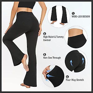 MOREFEEL Women’s Bootcut Yoga Pants - Flare Leggings for Women High Waisted Active Leggings Workout Lounge Jazz Dress Pants