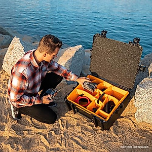 Pelican Vault - V600 Multi-Purpose Hard Case with Padded Dividers for Camera, Drone, Equipment, Electronics, and Gear (Black)