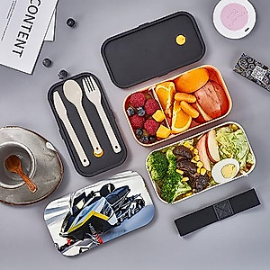 Advanced Snowmobile Adult Lunch Box, Bento Box, With Cutlery Set Of 3, 2 Compartments, Rectangular, Lunch Box For Adults