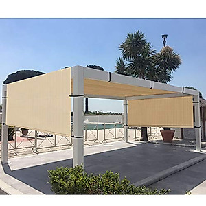 TANG Outdoor Pergola Shade Cover Canopy for Patio Deck Porch Backyard Gazebo Replacement Shade Cover with Spaced Grommets Weighted Rods 10'x16' Beige