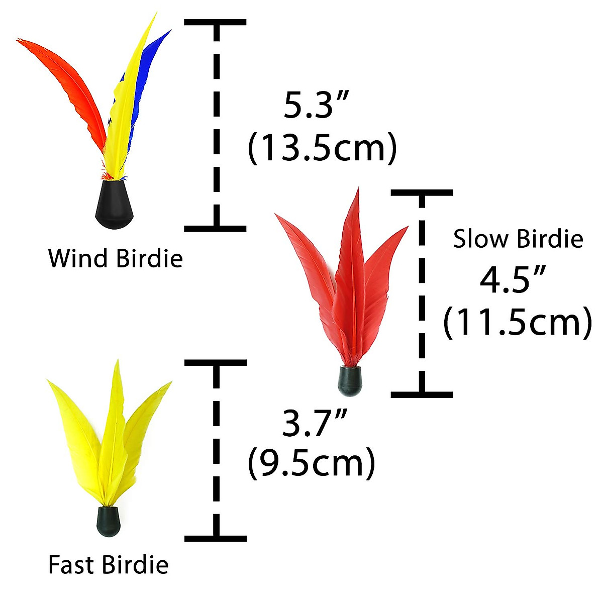 Jazzminton 10 Replacement Birdies or Shuttlecocks for Indoor and Outdoor Game - Played at Parks, Beach, Lawn, Yard, or Tailgating