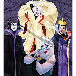 Disney Villains Am I Evil Maleficent Ursula Cruella Deville Evil Queen Silk Touch Throw Blanket 50" x60" (127cm x 152cm)