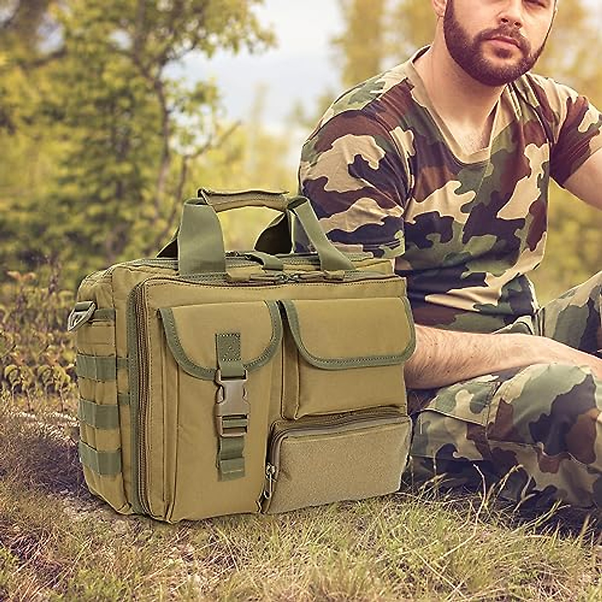 palamea Tactical Messenger Bag for man, 15.6Inch Tactical Briefcase military Laptop Messenger Bag Tactical office bag Military Style Shoulder Bag Handbag for Men
