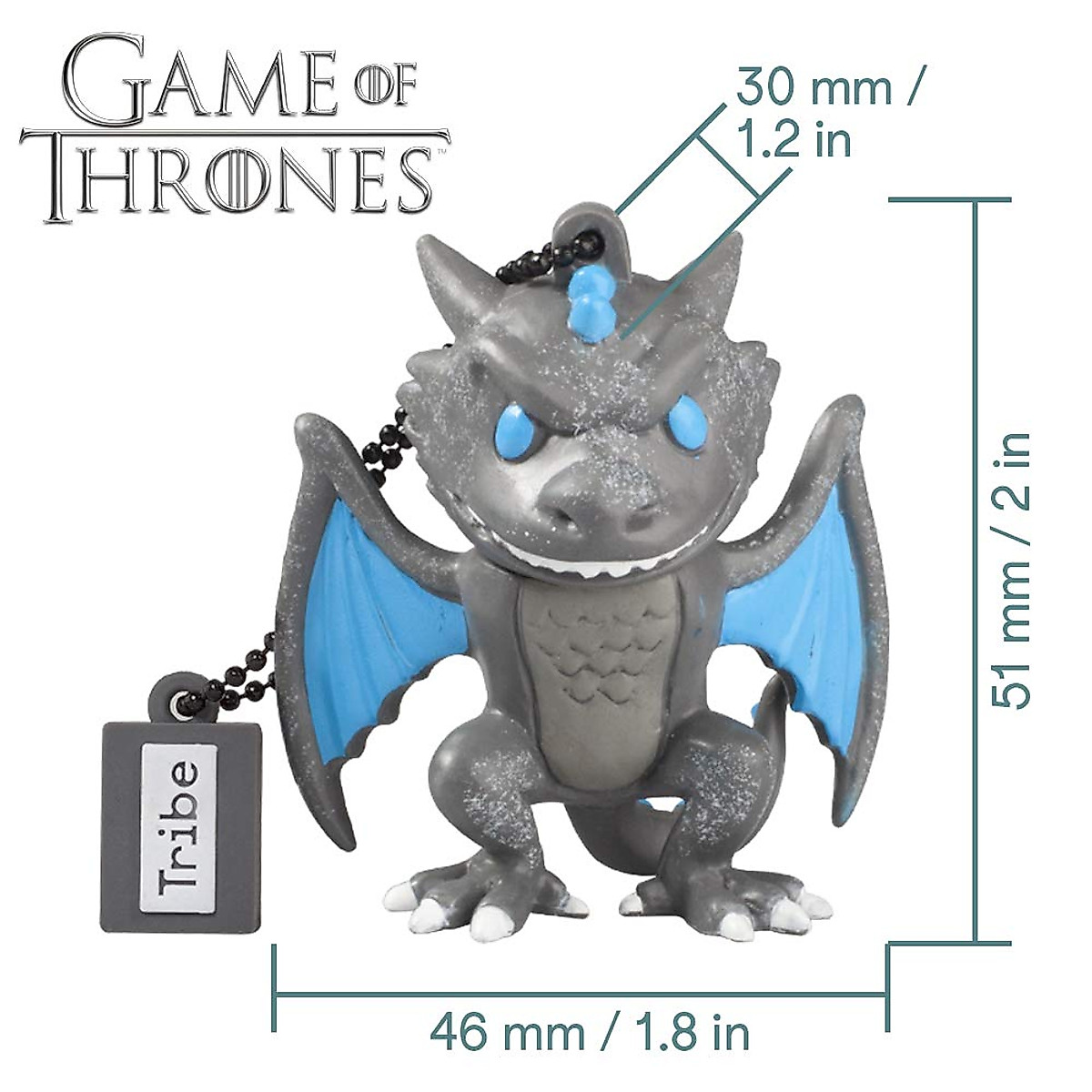Tribe FD032507, Game of Thrones Viserion, 16GB USB Flash Drive 2.0 Memory Stick Keychain