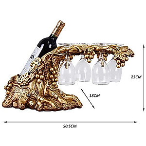 PIBM Stylish Simplicity Wine Racks Free Standing Grape Tree,Multifunctional Resin,Retro Home Furnishing Cup Frame Wine Bottle Holder,Home Decorations (50.5X18X23Cm)