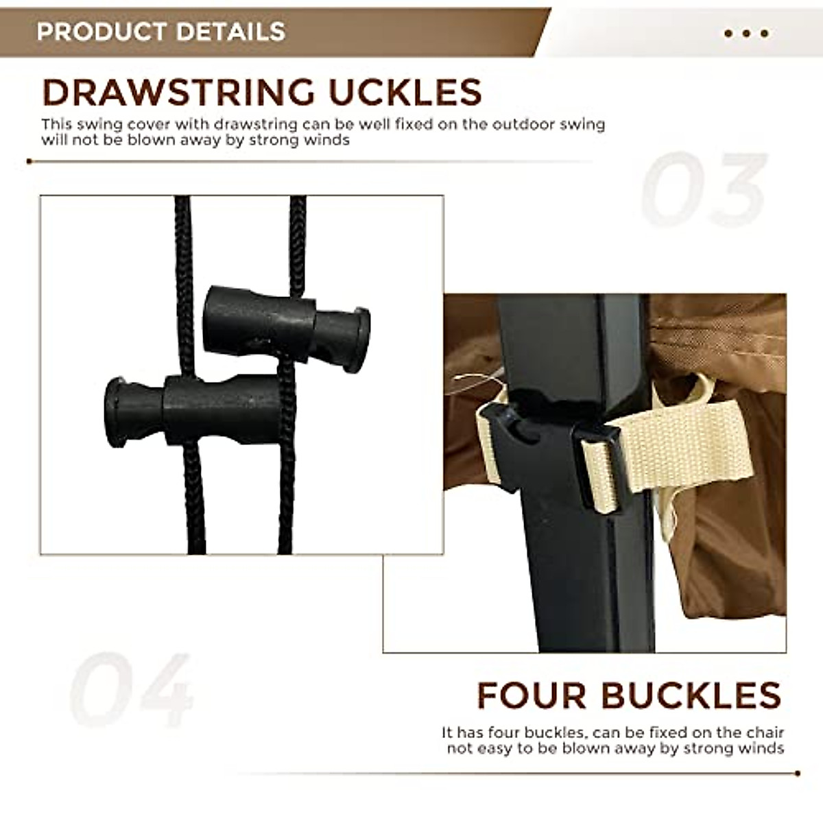 Quekehis Outdoor Swing Cover Waterproof 3 Seater Hammock Cover Patio Swing Chair Cover Garden Glider Cover Porch Swing Cover for Outdoor Furniture All Weather Protection Beige