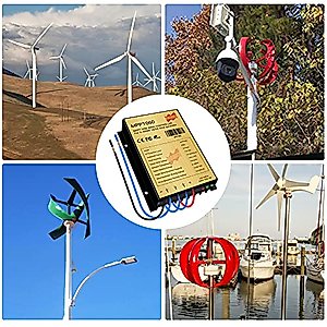 Mars Rock 0~600w Mini Wind Charge Discharge MPPT Controller IP67 Waterproof Regular Auto Match Wind Output DC AC 12/24v Voltage Wind Power System Ternary Lithium LFP Lead-Acid Gel Battery