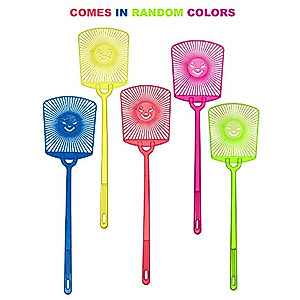FRASTO Rubber Fly Swatter - Fly Swatter Plastic - Fly Swatter Heavy Duty - Fly Swatter Long Handle Fly Swatter Pack of 3 - Fly Swatters Bulk