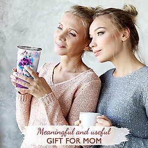 Mom Rose 20oz Stainless Steel Tumbler - Mom Gifts from Daughters - Mom Birthday Gifts, Christmas Gifts for Mom from Daughter, Valentines Day Gifts for Mom