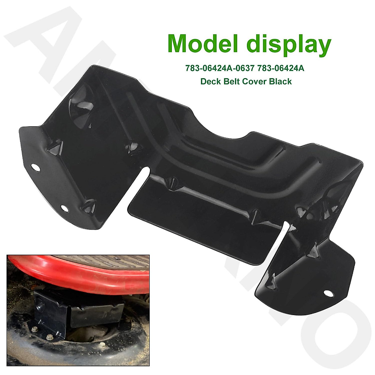 783-06424A-0637 Deck Belt Cover Black Compatible with MTD/Craftsman/Troy-Bilt/Husky Lawn Mower 42" 46" Deck Replaces 783-06424A Mower Desk Parts 13AD775S059 13WX78TS090 24728902 247288842 (2 Pack)