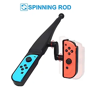 Fishing Rod Compatible with Joy Con,Fishing Game Kit compatible with Nintendo Switch OLED/ Nintendo Switch Bass Pro Shops - the Strike Championship Edition and Legendary Fishing - Standard Edition