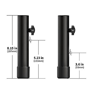 ZhouDaShu Table Leg Extenders for Folding Tables, Metal Table Leg Extensions for Bent and Straight Legs, Adjustable Folding Table Leg Risers, 4 Pack Table Height Extenders for Rise 3.6"/5.23"(7.8in)