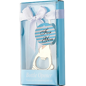 50 Pack Bottle Opener Baby Shower Favors,Souvenirs,Decoration Supplies, Footprint Keychain Bottle Opener Birthday Party Favor Wedding Bridal Shower Party Favor for Guests (Blue, 50)