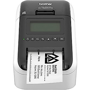 Brother QL-820NWB Professional Ultra Flexible Label Printer, White - WiFi, Ethernet and Bluetooth Connectivity - 110 Labels Per Minute, 300 x 600 dpi, LCD Display, Auto Cut, CBMOUN Printer Cable