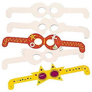 Baker Ross Design Your Own Glasses, Blanks for Kids to Paint and Decorate for Arts and Crafts Activities (Pack of 12), 35cm, White (ET608)