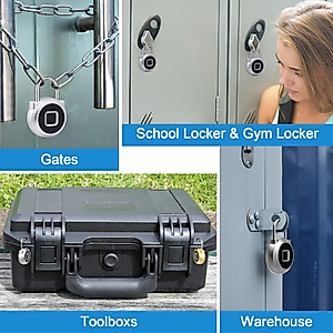 Eseesmart Fingerprint Padlock, Locker Bluetooth, Mobile APP, Smart Padlock with Keyless Biometric, Water Resistant, Suitable for Gym, School, Luggage Bags, Locker and Storage