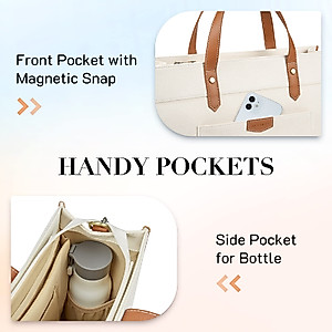 Missnine Laptop Tote Bag Canvas Laptop Bag 15.6 inch Work Shoulder Bags Casual Briefcase Handbag for Travel, Office, College