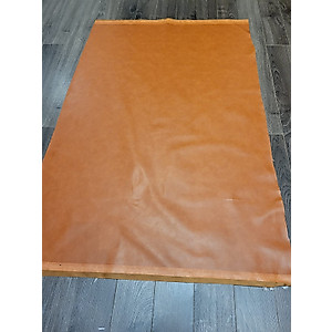 NAT Leathers,Golden Tan Brown Calf smooth Nappa Soft Faux Vegan Leather PU {Peta Approved Vegan},Synthetic Pleather 0.9 mm Nappa Vinyl Upholstery,36"x54" (Golden Tan)