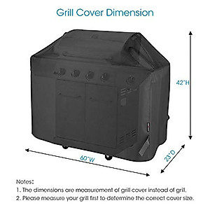 Unicook Grill Cover 60 Inch, Heavy Duty Waterproof Gas Grill Cover, Fade and UV Resistant BBQ Cover, Durable and Convenient Barbecue Cover, Compatible with Weber Char-Broil Nexgrill and More Grills