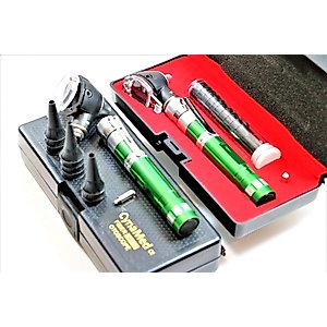 Premium 3.2V Pro Led Otoscope Set Fiber Optic with Hard Case Plus 1 Extra Bulb Cynamed