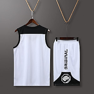 Custom Basketball Jerseys Any Name Number Team Logo - Basketball Jerseys for Men Boys Kids Aldult Basketball Uniform Set (White)