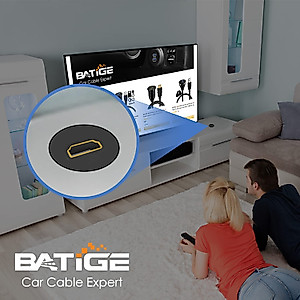 BATIGE HDMI Male to Female Car Mount Flush Extension Cable Truck Boat Motorcycle Dashboard Flush Mount with Mounting Panel - 3ft