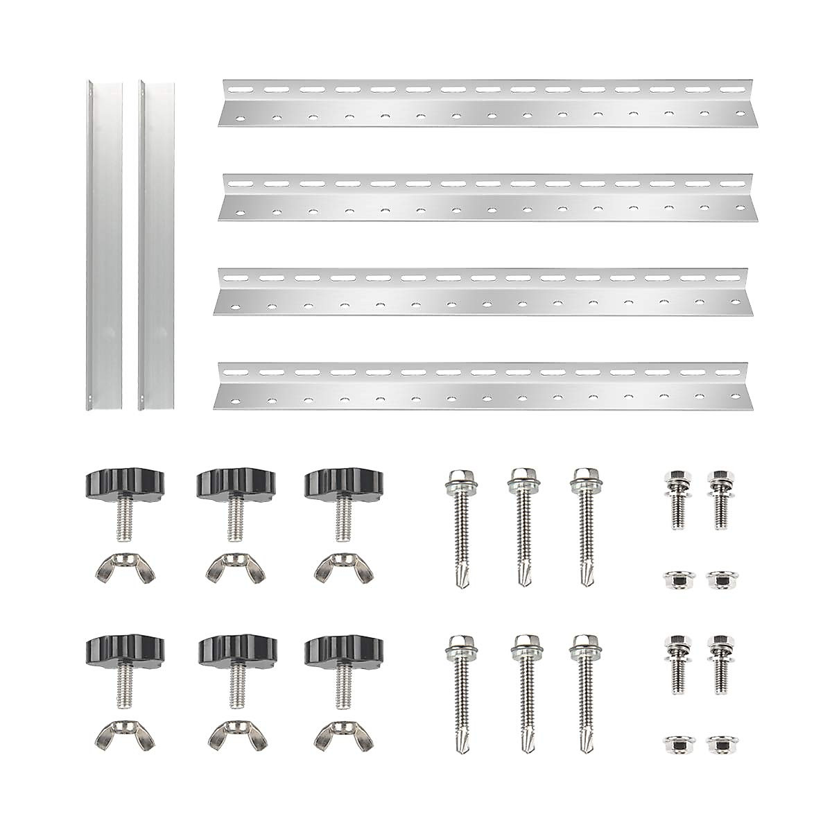 LBG Products 28" Solar Panel Mounting Rack Bracket with Foldable Tilt Legs,Roof, RV,Motorhome and Any Flat Surface Off Grid (28 inch Length)