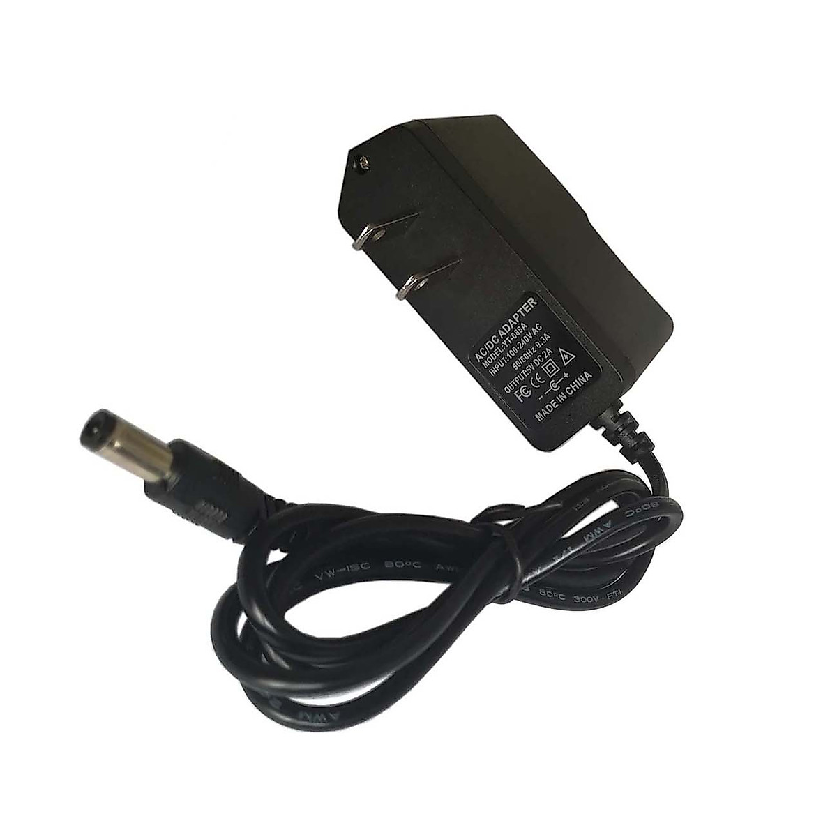 Universal 5.5mm x 2.1mm AC to DC 5V 2A Regulated Power Supply Wall Charger Adapter for Led Strip, String Lights, Wireless Router, LCD, Hub, Switches, CCTV Cameras, Android TV Box