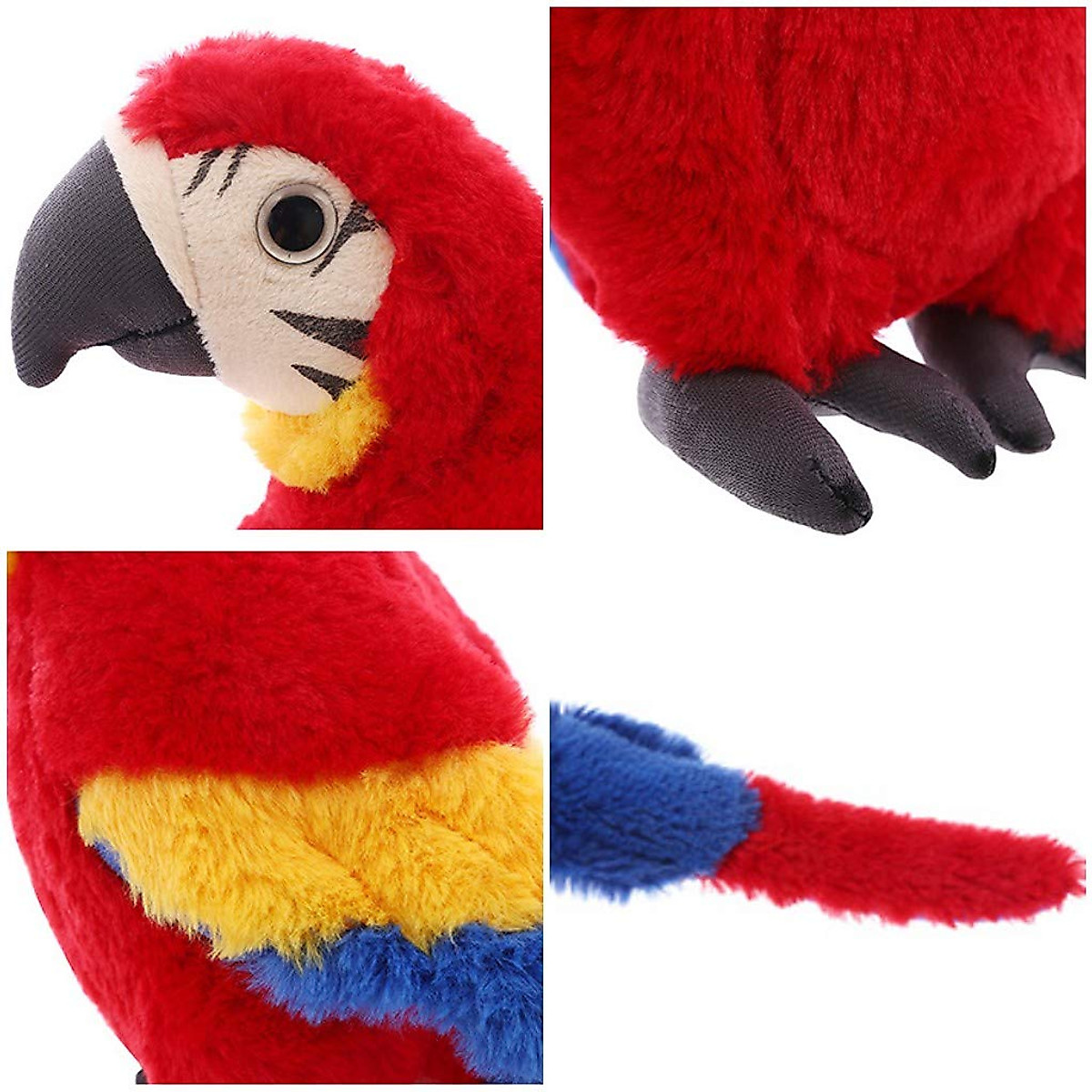 Levenkeness Macaw Parrot Plush, Red Bird Stuffed Animal Plush Toy Doll Gifts for Kids 9.8"