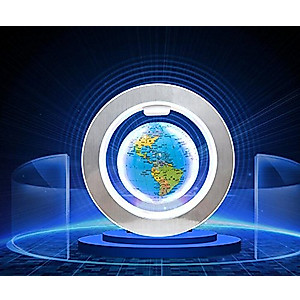 FUGEST Levitation Floating Globe 4inch Rotating Magnetic Mysteriously Suspended In Air World Map Home Decoration Crafts Fashion Holiday Gifts (Blue)