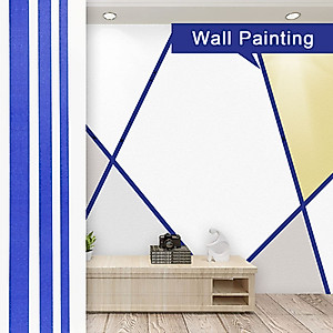 BOMEI PACK 6Pack Blue Painters Masking Tape, 1/4” 1/2” 3/4” X 60yds Multi Size Painting Paper Tape, Clean Removal with No Residue