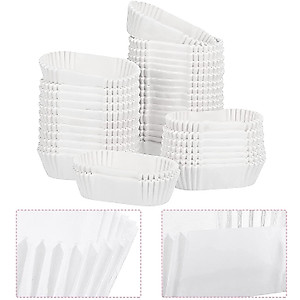 SENTOP 1000pcs Oval Paper Baking Cups, Safe Grease Proof Paper Tray High Temperature Cake Cup, Boat Shaped Cupcake Muffin Baking Cups for Muffins, Cupcakes or Mini Snacks