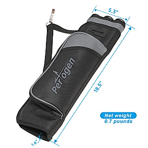 Perogen Flipside 3-Tube Compact Hip Target Quiver Holder for Adults, Target Practicing and Target Shooting (Black)