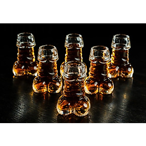 Shot glasses, glasses set 6 pack for whiskey, vodka, tequila, liquor, bachelorette party, funny gifts, 1.35 oz/40 ml -each