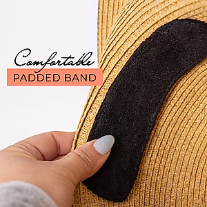 Sun 'N' Sand Women's French Laundry Sun Hat - UPF 50+ - Backless, Foldable, and Packable 4” Brim Hat - One Size in Black