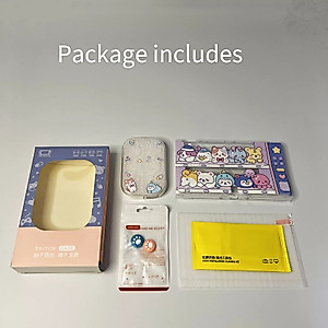 ENFILY Cute Case Compatible with Nintendo Switch OLED 2021, Dockable Case Cover, Ergonomic Soft TPU Grip Case for Joycon, Sparkle Skin Set with Screen Protector and Thumb Caps