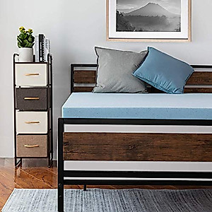 RUUF Mattress Topper Twin, 4 Inch Ventilated Gel Infused Memory Foam Topper with CertiPUR-US Certified for Trundle Bed, Day Bed, Single Bed, Cloud-Like Soft