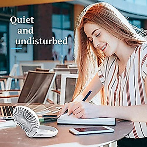 Trafikin Portable Mini Fan， Handheld Fan Personal USB Table Desk Fan with Makeup Mirror