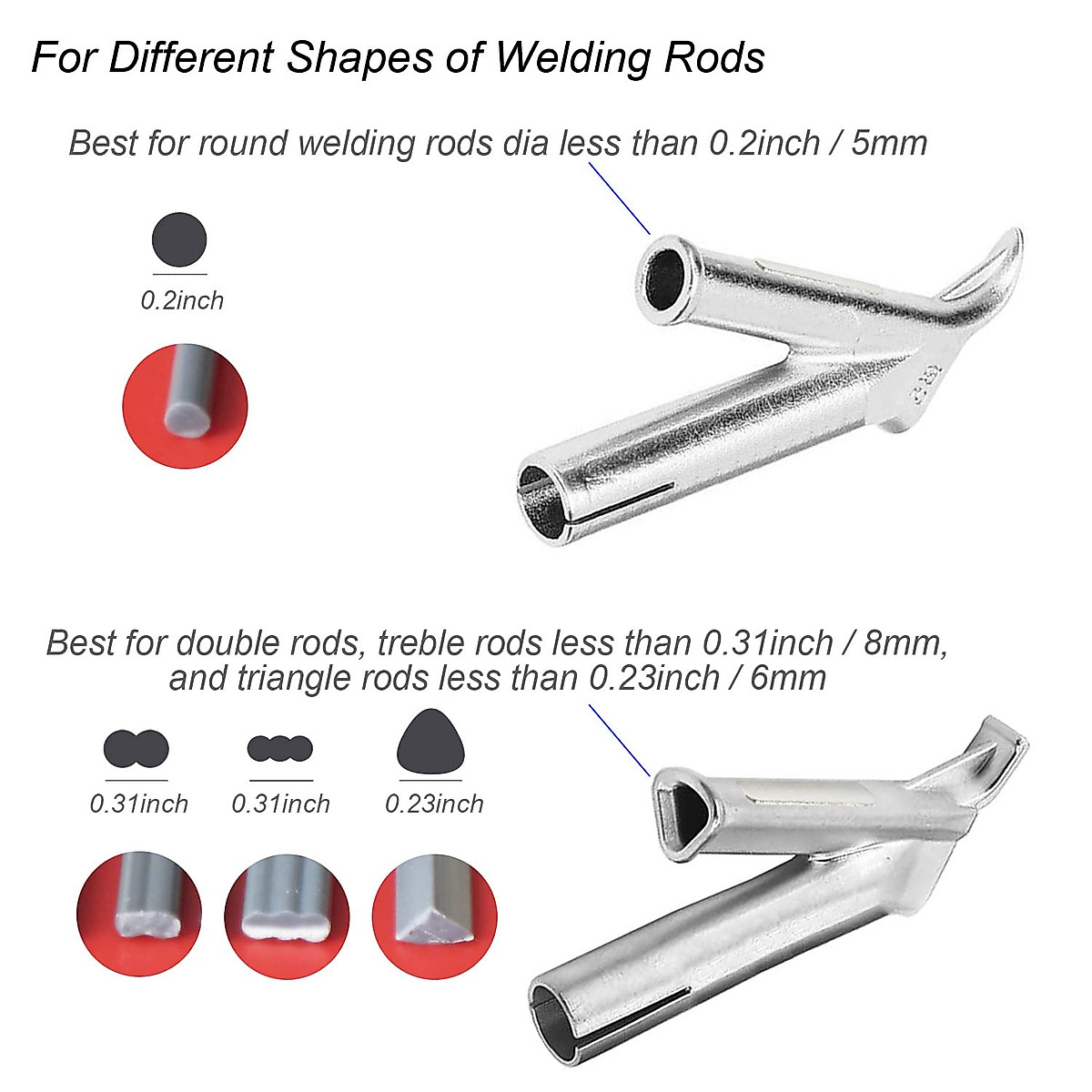 aTourer Plastic Welder Tips, Heat Gun Speed Welding Nozzle for Hot Air Torch PP PVC PE ABS Rods (Speed Welding Nozzle 4pc)