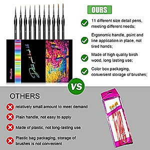 11Pcs Paint Brushes,Miniature Paint Brushes with Ergonomics Grip Handles,Detail Paint Brush Set for Fine Detailing & Art Painting - Acrylic, Watercolor,Oil,Models, Warhammer 40k……