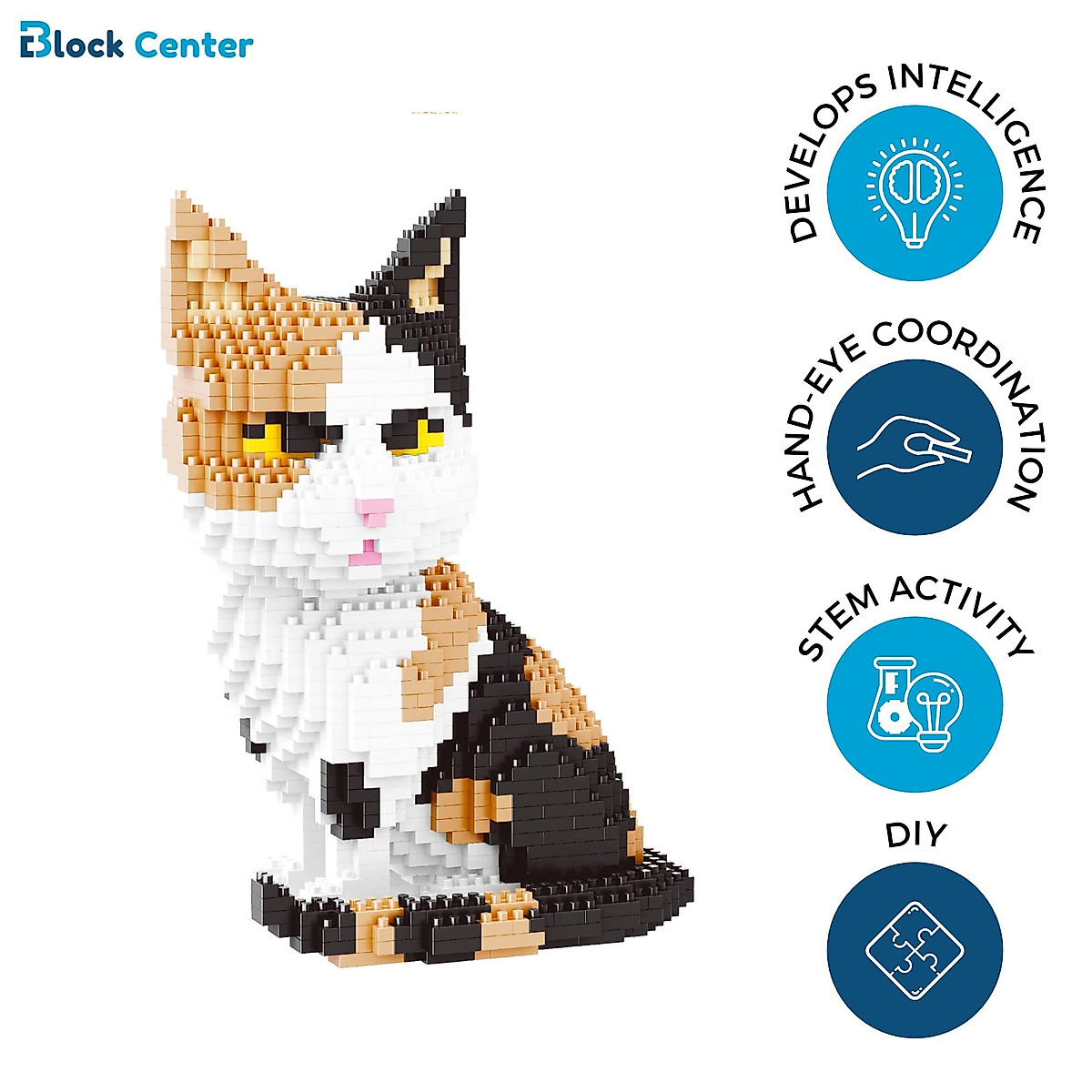 BLOCK CENTER Dachshund Dog 2024 Edition 3D Puzzle 2100 Pieces Building Blocks Set - Mini Block Gift Kit for Kids and Adults (Calico)