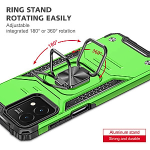 for Moto G Stylus 5g 2023 Case with Screen Protector, 360°Military Grade Rotatable Kickstand (Heavy Duty) Shockproof Protective Cases for Moto G Stylus 5G 2023 (Green)