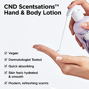 CND Scentsations Hand & Body Lotion, Deep Moisturizing and Hydrating Formula for Dry Damaged Skin, Dermatologically Tested, Lavender & Jojoba, 8.3 fl oz